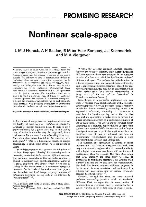(PDF) Nonlinear scale-space