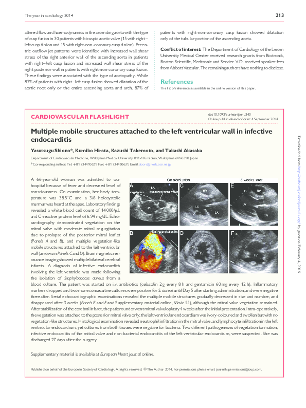 (PDF) Multiple mobile structures attached to the left ventricular wall ...