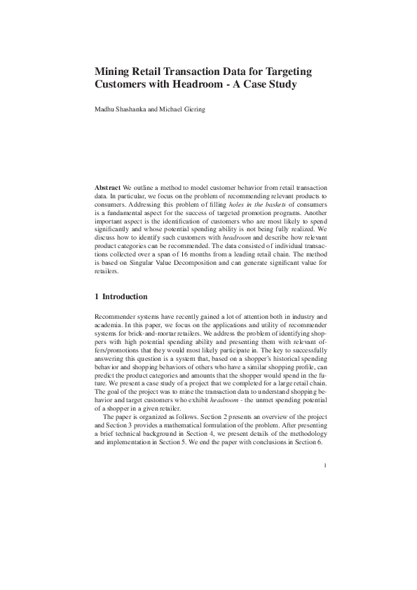 (PDF) Mining retail transaction data for targeting customers with ...