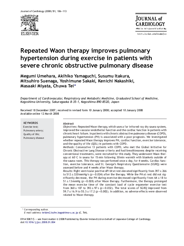 (PDF) Repeated Waon therapy improves pulmonary hypertension during ...