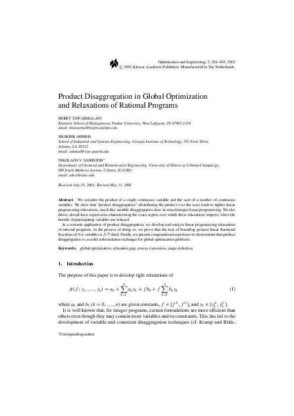 (PDF) Optimization Problems