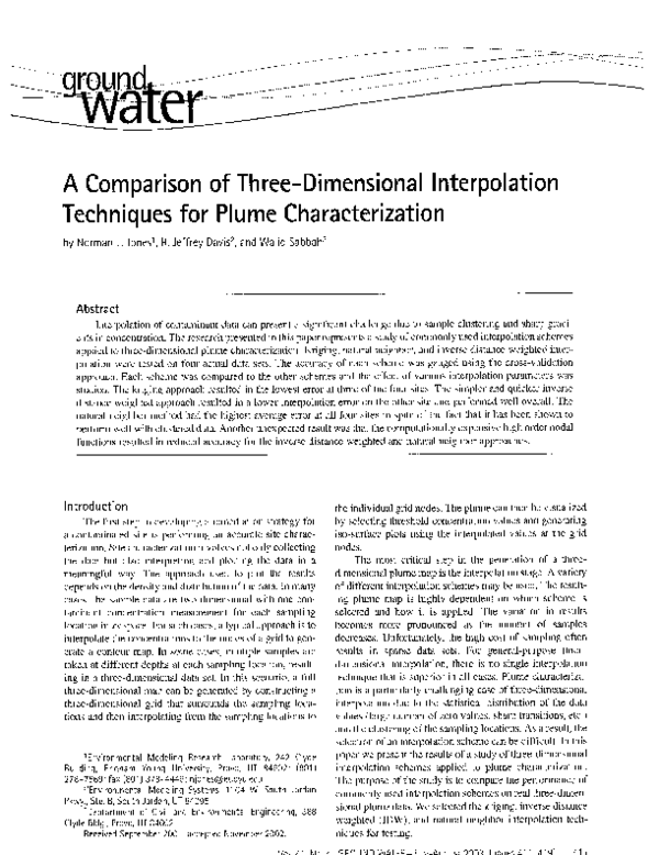 (PDF) A Comparison of Three-Dimensional Interpolation Techniques for ...