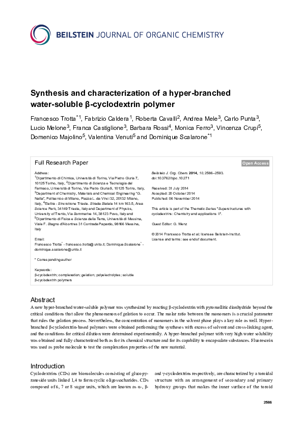 (PDF) Synthesis and Characterization of Hyperbranched Poly(glycidol) Modified with pH- and ...