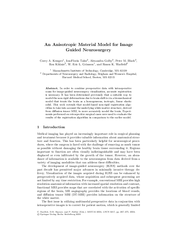 (PDF) An Anisotropic Material Model for Image Guided Neurosurgery