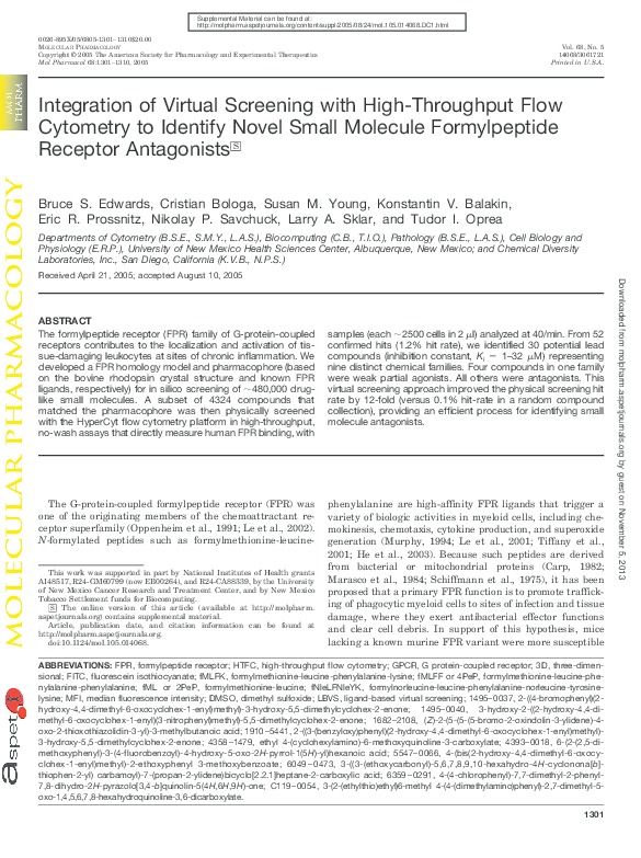 (PDF) Integration of virtual screening with high-throughput screening ...