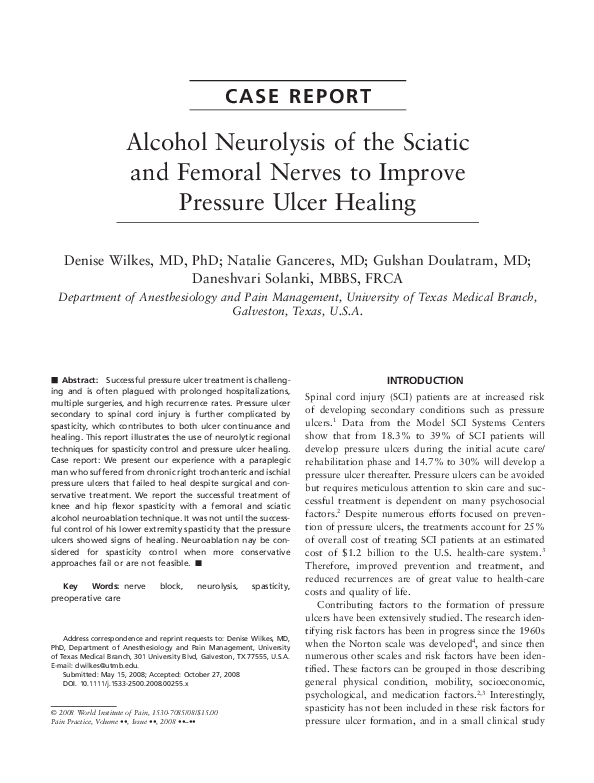 (PDF) Alcohol Neurolysis of the Sciatic and Femoral Nerves to Improve ...