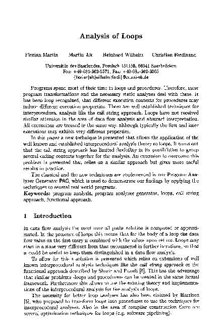 (PDF) Analysis of loops