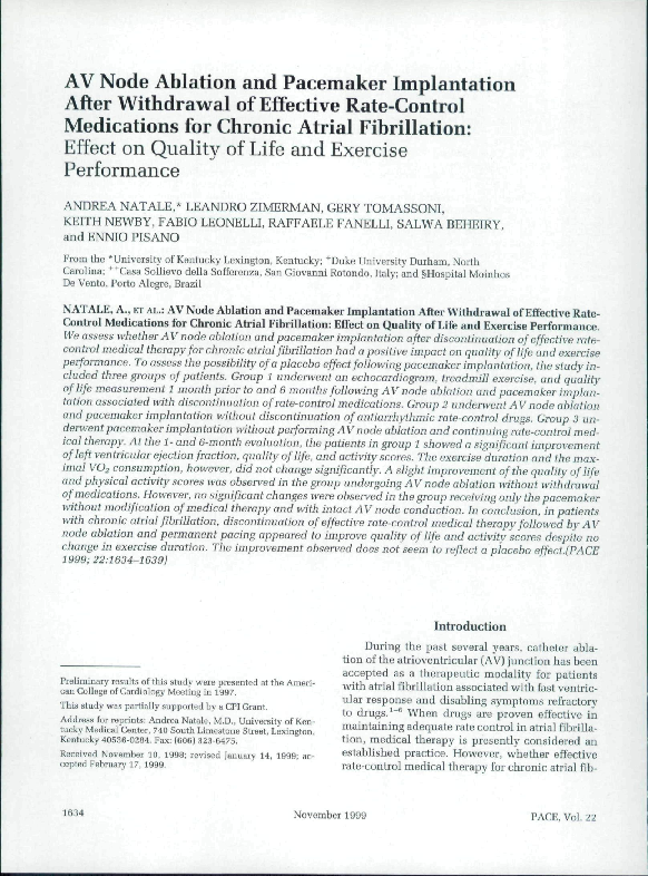 (PDF) AV Node Ablation and Pacemaker Implantation After Withdrawal of ...