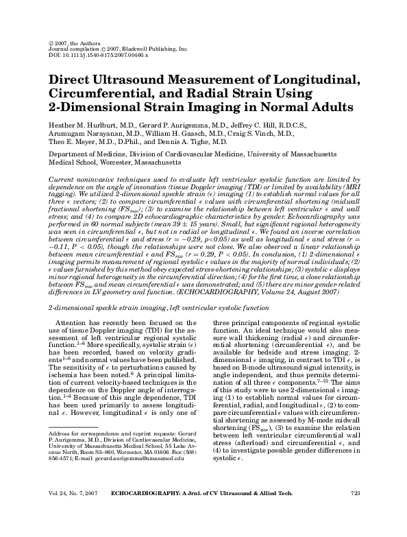 (PDF) Direct Ultrasound Measurement of Longitudinal, Circumferential ...