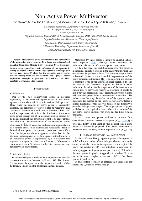 (PDF) Non-active power multivector