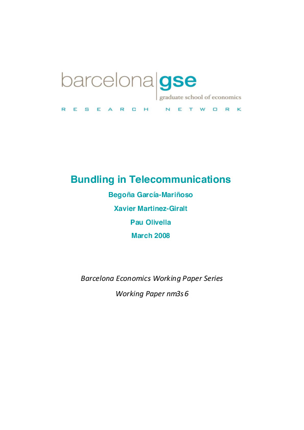 (PDF) Bundling in telecommunications