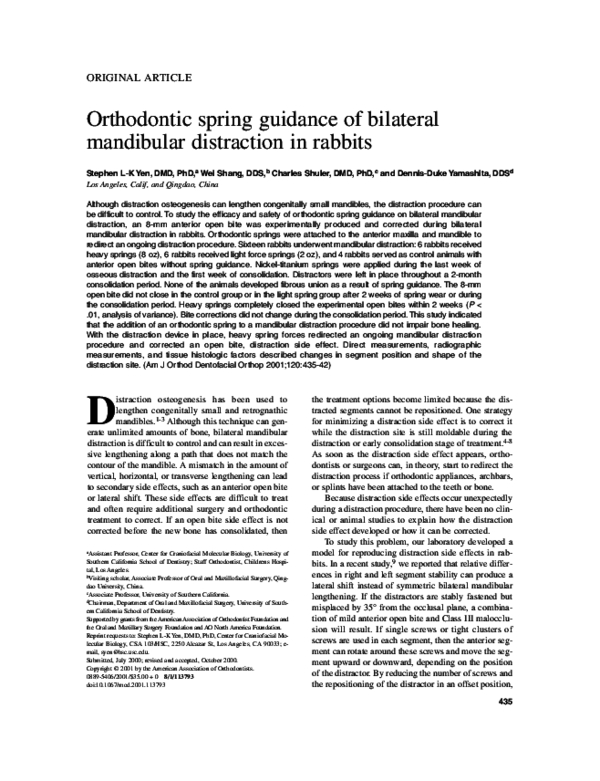 (PDF) Orthodontic spring guidance of bilateral mandibular distraction ...