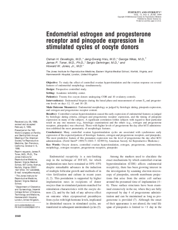 (PDF) Endometrial pinopodes indicate a shift in the window of ...