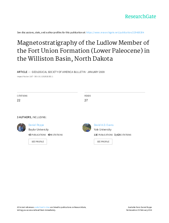 (PDF) Magnetostratigraphy of the Ludlow Member of the Fort Union ...