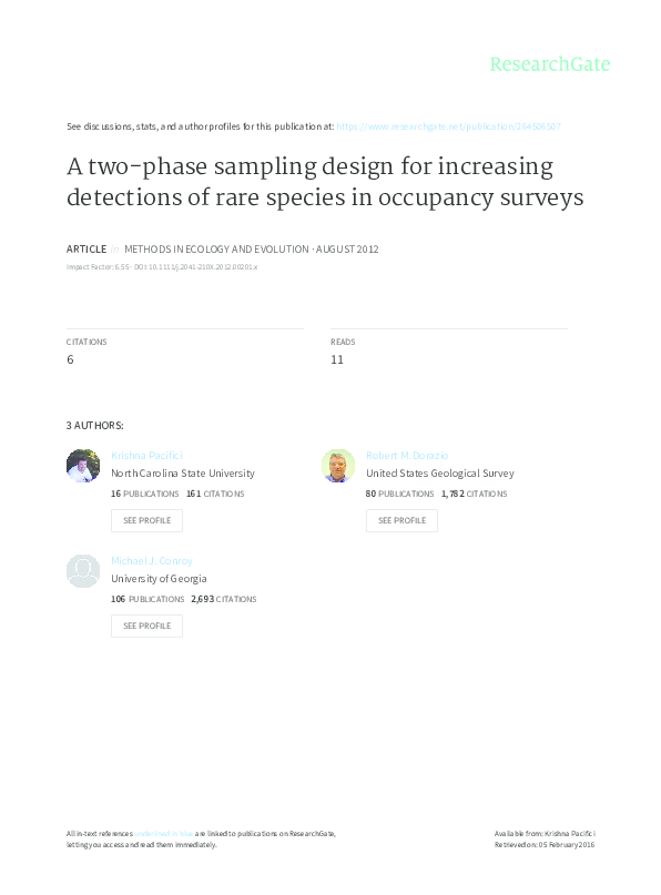 (PDF) A two-phase sampling design for increasing detections of rare ...