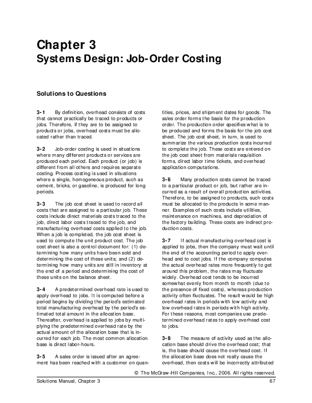 (PDF) Chapter 3 Systems Design: Job-Order Costing | jayjay melton ...