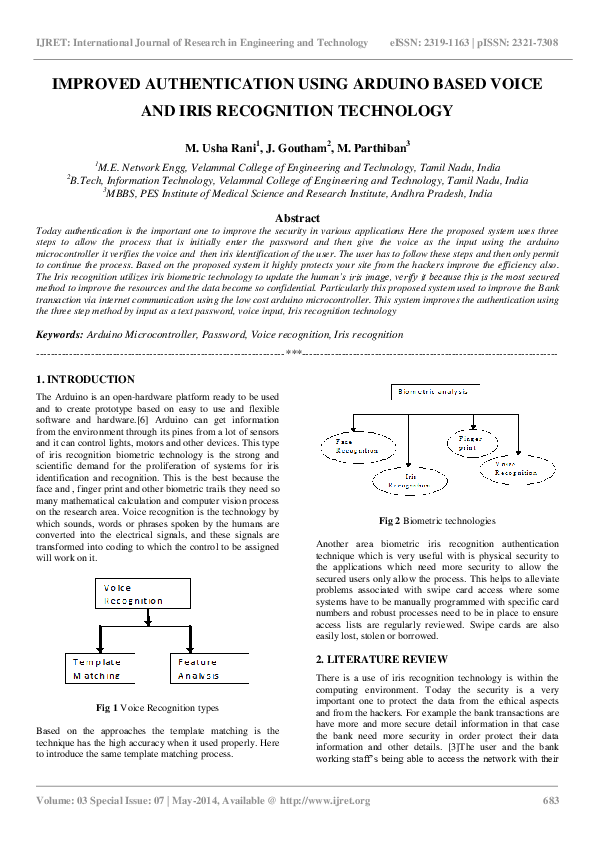 Pdf Three Step Authentication With Arduino Tech