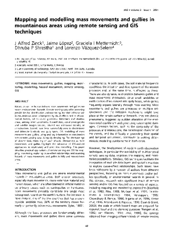 (PDF) Mapping and modelling mass movements and gullies in mountainous ...