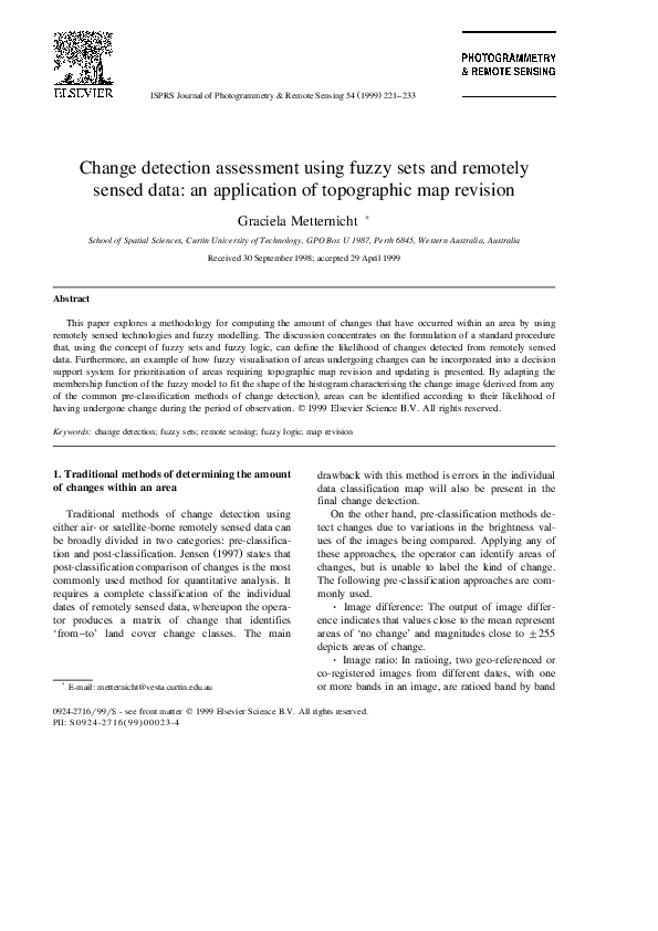 (PDF) Change detection assessment using fuzzy sets and remotely sensed data: an application of ...