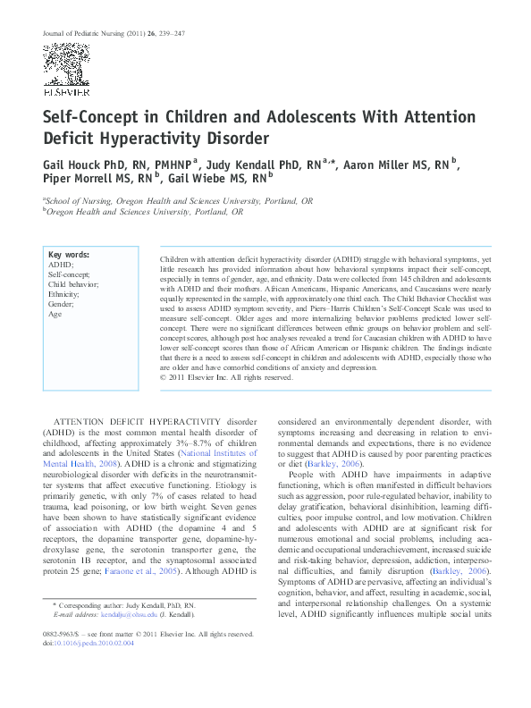 (PDF) Self-Concept in Children and Adolescents With Attention Deficit ...