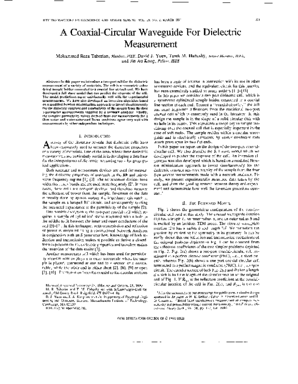 (PDF) A coaxial-circular waveguide for dielectric measurement