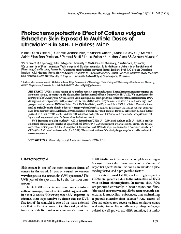 (PDF) Photochemoprotective Effect of Calluna vulgaris Extract on Skin ...