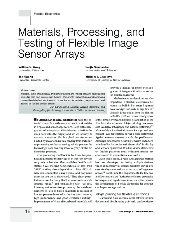 Pdf Characterization Of Flexible Image Sensor Arrays With Bulk Heterojunction Organic 5704