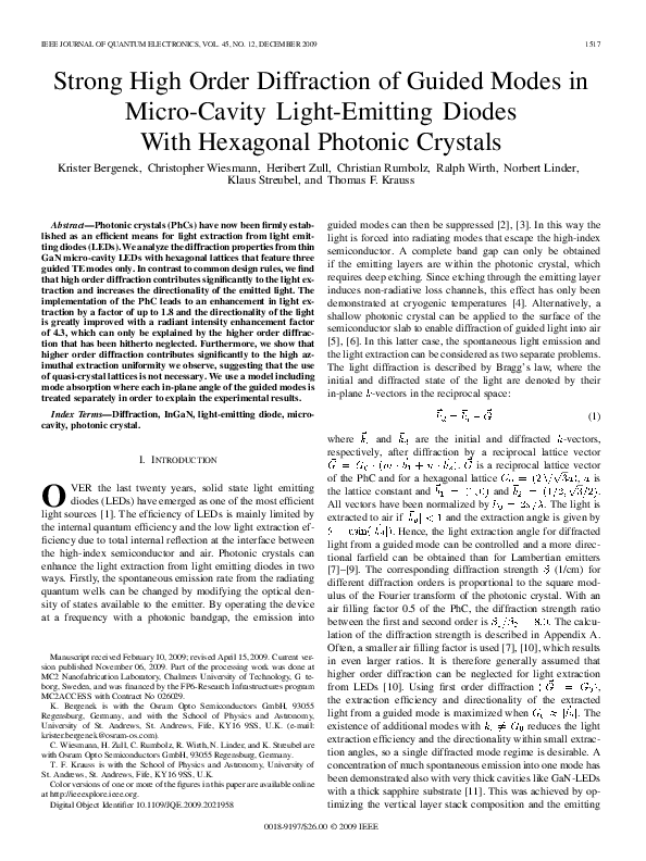 (PDF) Strong High Order Diffraction of Guided Modes in Micro-Cavity ...