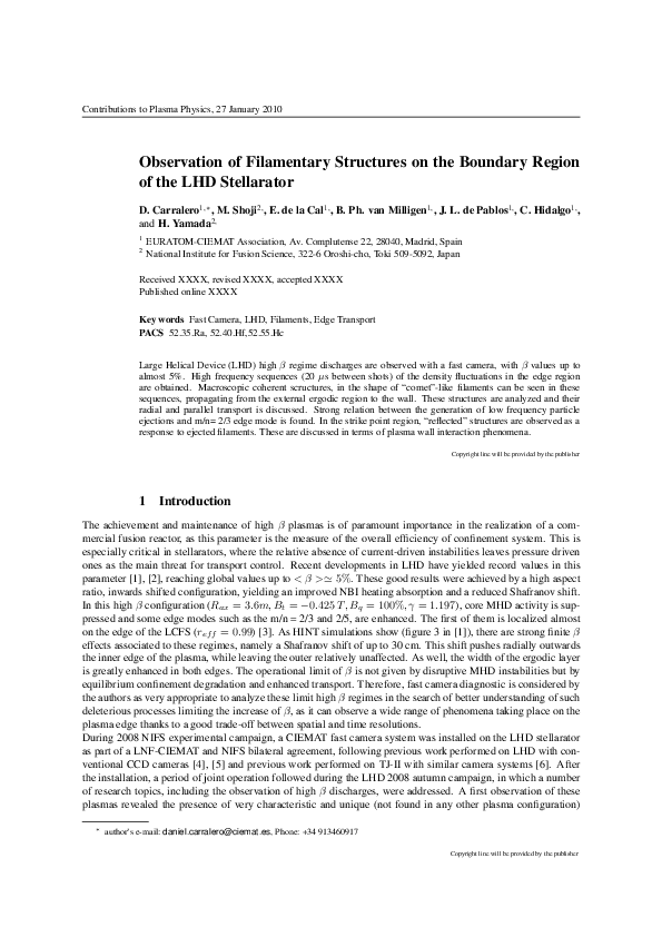 (PDF) Observation of Filamentary Structures on the Boundary Region of ...