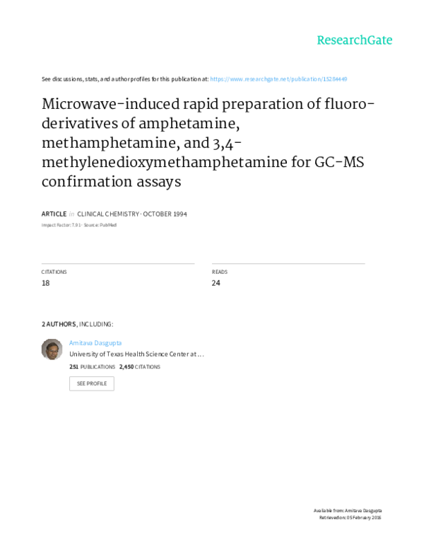 (PDF) Microwave-induced rapid preparation of fluoro- derivatives of ...