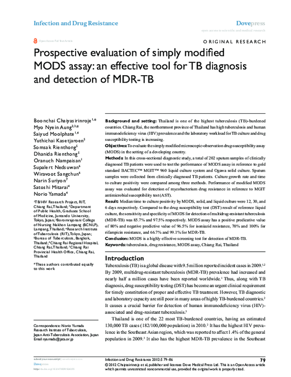 (PDF) Prospective evaluation of simply modified MODS assay: an ...