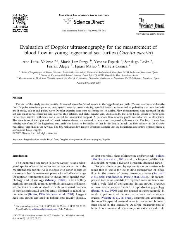 (PDF) Evaluation of Doppler ultrasonography for the measurement of ...
