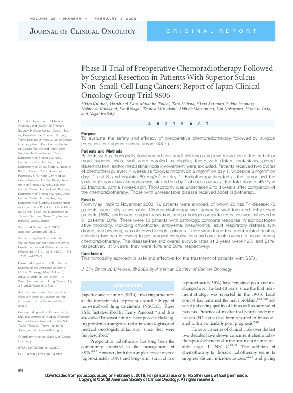 (PDF) Superior Sulcus Tumors | Joaquin Ferrer - Academia.edu