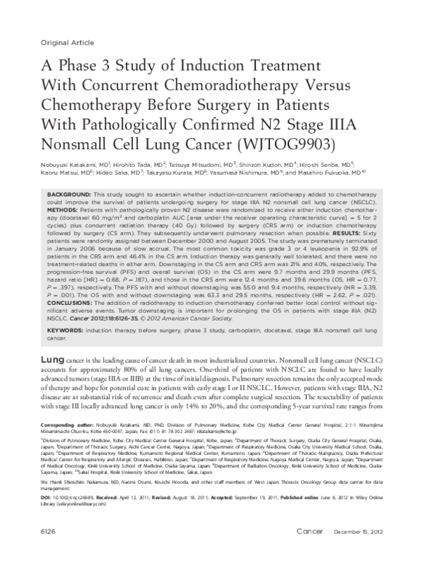 (PDF) A phase 3 study of induction treatment with concurrent ...