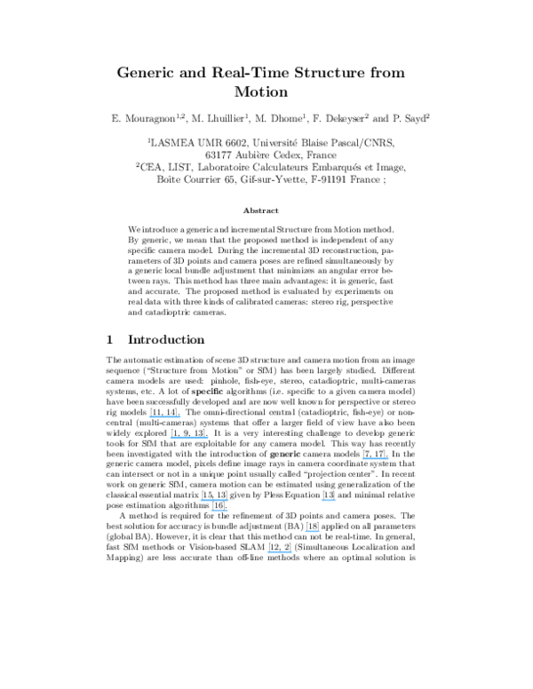 (PDF) Structure from Motion and Photometric Stereo for Dense 3D Shape Recovery | Vittorio Murino ...
