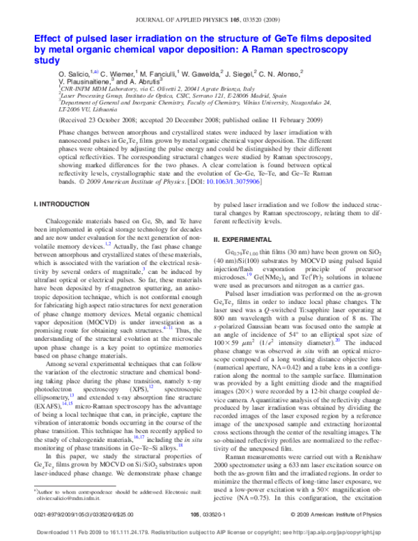 (PDF) Atomic layer deposition of GeTe | Timo Hatanpää - Academia.edu
