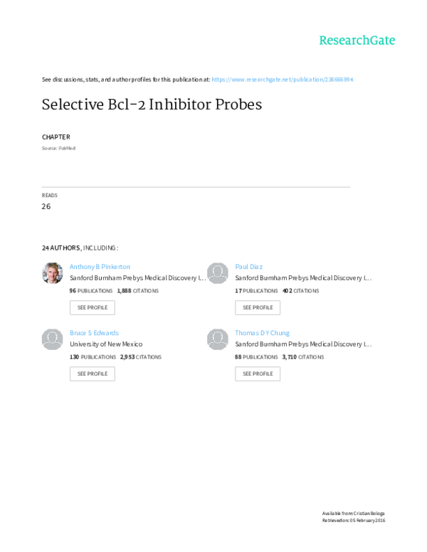 (PDF) Selective Bcl-2 Inhibitor Probes