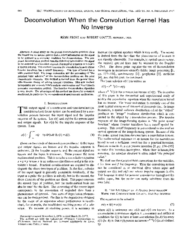 Pdf Deconvolution With Non Invertible Kernels