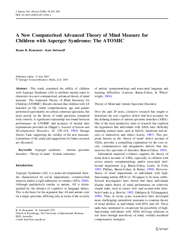 (PDF) A New Computerised Advanced Theory of Mind Measure for Children ...