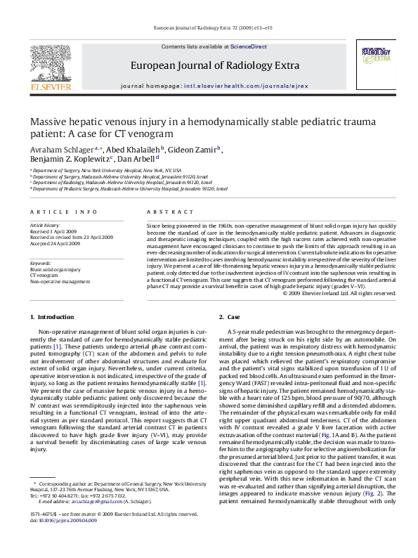 (PDF) Massive hepatic venous injury in a hemodynamically stable ...