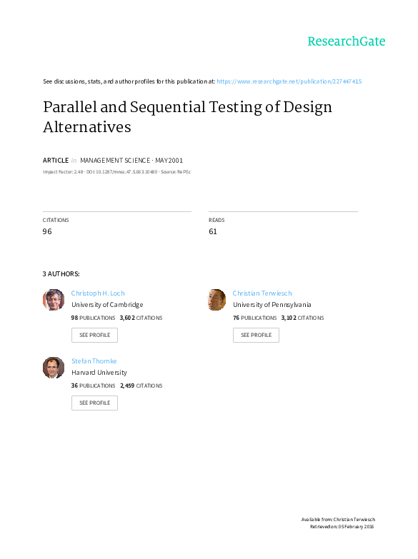 (PDF) Parallel and Sequential Testing of Design Alternatives