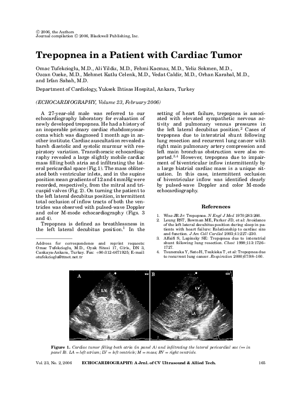 (PDF) Trepopnea in a Patient with Cardiac Tumor