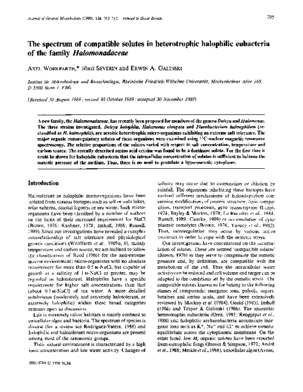 (PDF) The spectrum of compatible solutes in heterotrophic halophilic ...