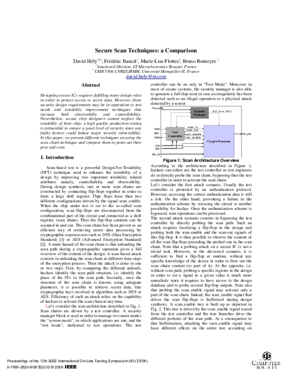(PDF) Secure Scan Techniques: A Comparison