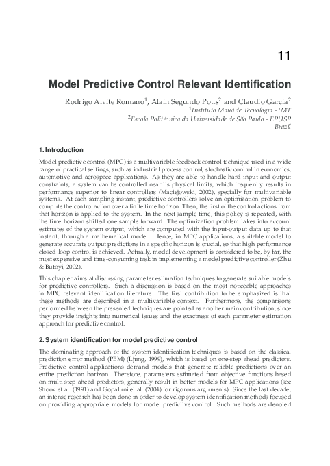 (PDF) Model Predictive Control Relevant Identification