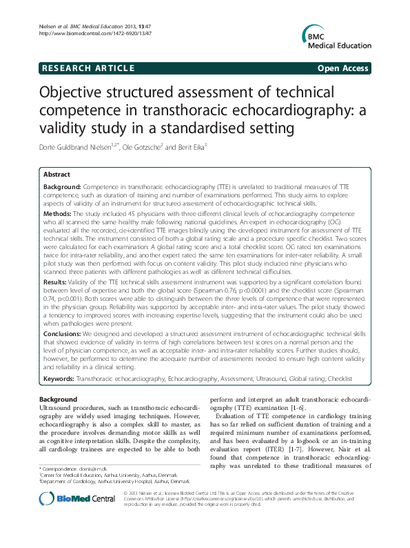 Pdf Objective Structured Assessment Of Technical Skills For Repair Of