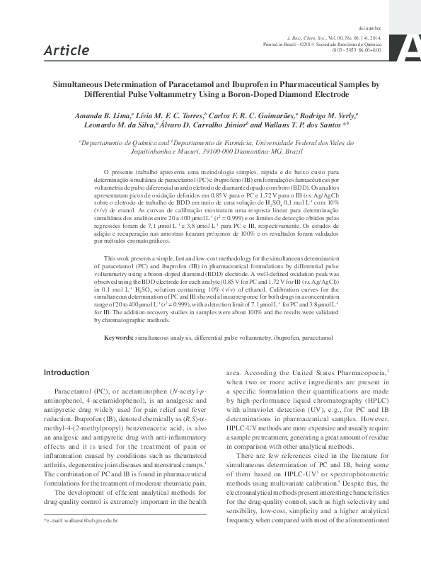 Pdf Simultaneous Determination Of Paracetamol And Caffeine By Flow Injection Solid Phase