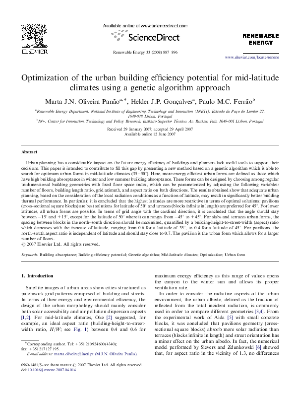 (PDF) Optimization of the urban building efficiency potential for mid ...