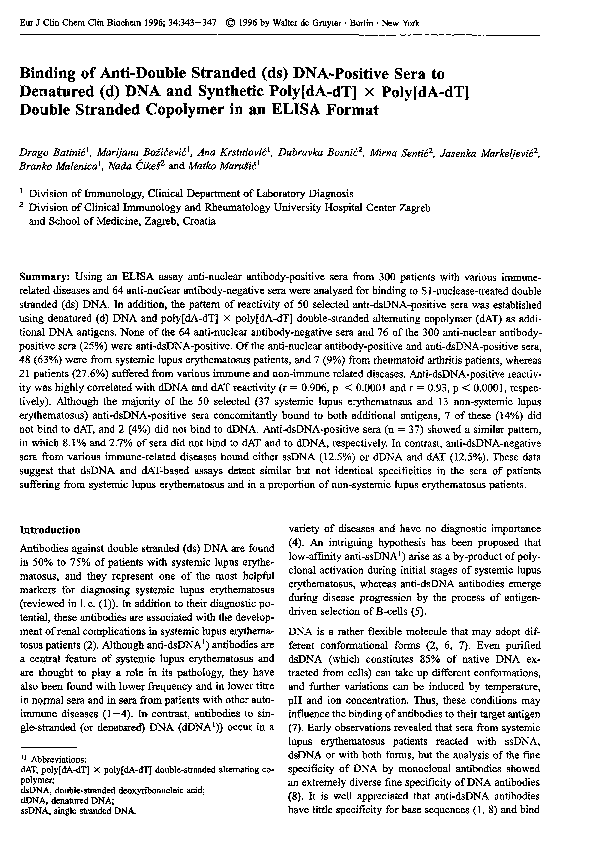 (PDF) Binding of Anti-Double Stranded (ds) DNA-Positive Sera to ...