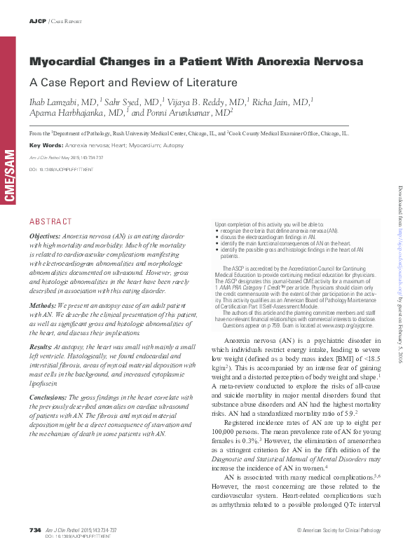 (PDF) Myocardial changes in a patient with anorexia nervosa: a case ...